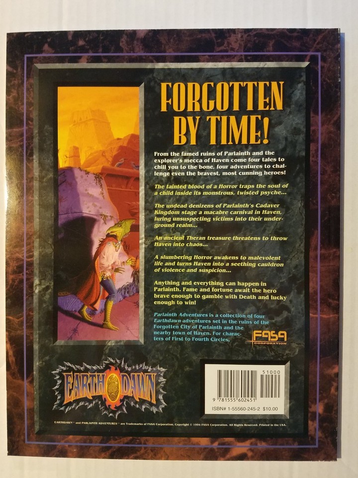 Earthdawn - Parlainth Adventures Roleplaying Supplement Book NEW Sci-Fi ...