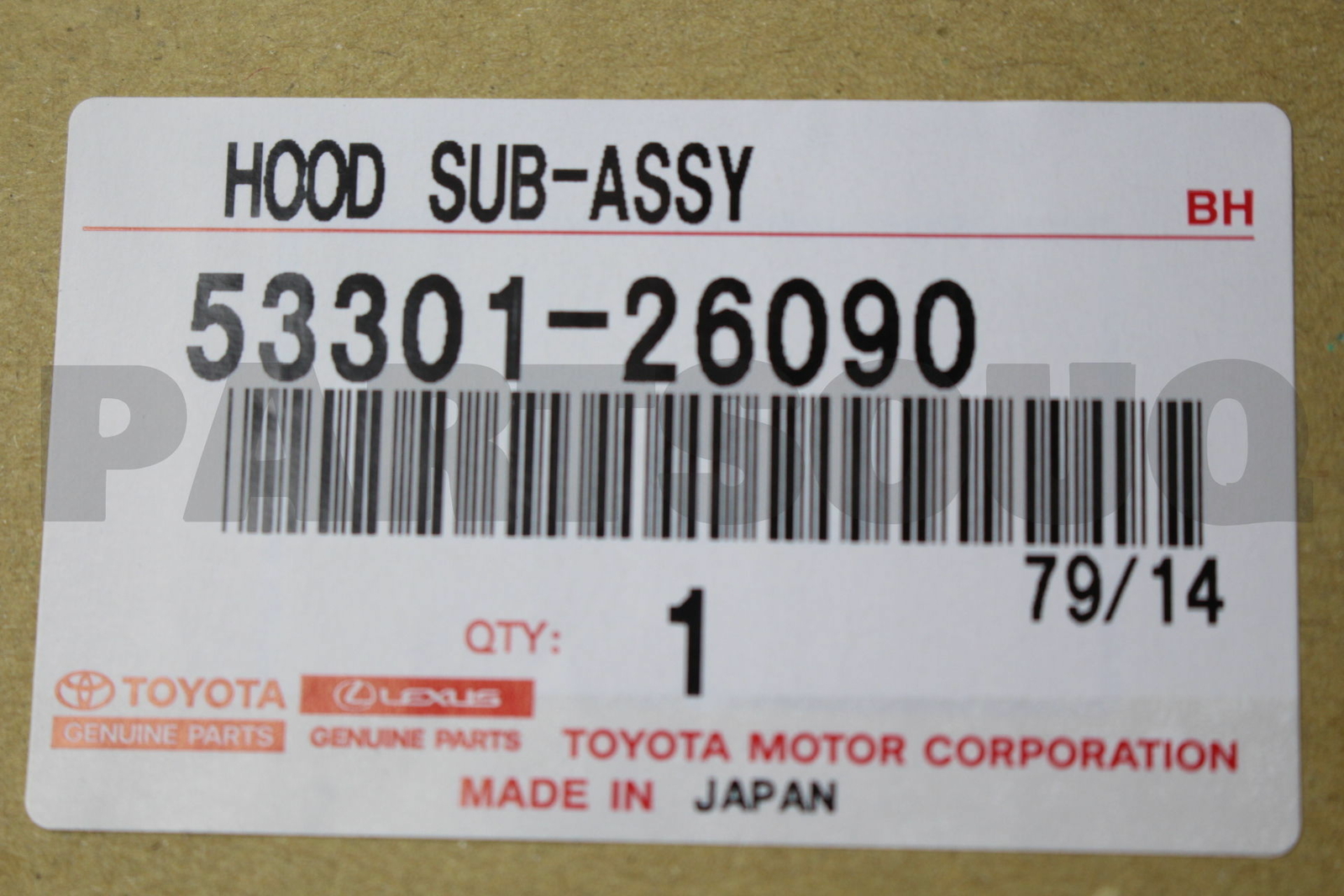 5330126090 Genuine Toyota HOOD SUB-ASSY 53301-26090 | eBay