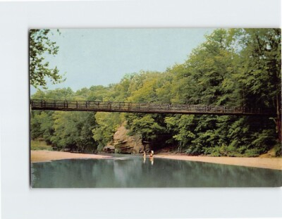 Postcard Suspension Bridge Over Sugar Creek Turkey Run State Park ...