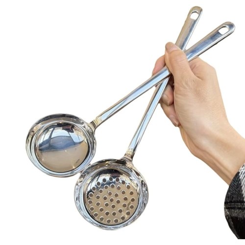 Deepened Flat Bottom Drain Spoon Hot Pot Scoop Kitchen Utensil | eBay ...