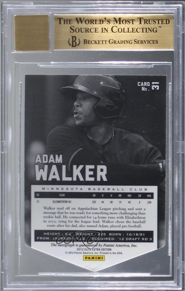 2012 Elite Extra Edition Status Orange Die-Cut Signatures /10 Adam ...