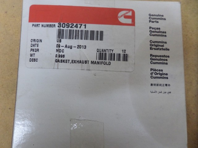Genuine Cummins Exhaust Manifold Gasket 3092471 for sale online | eBay
