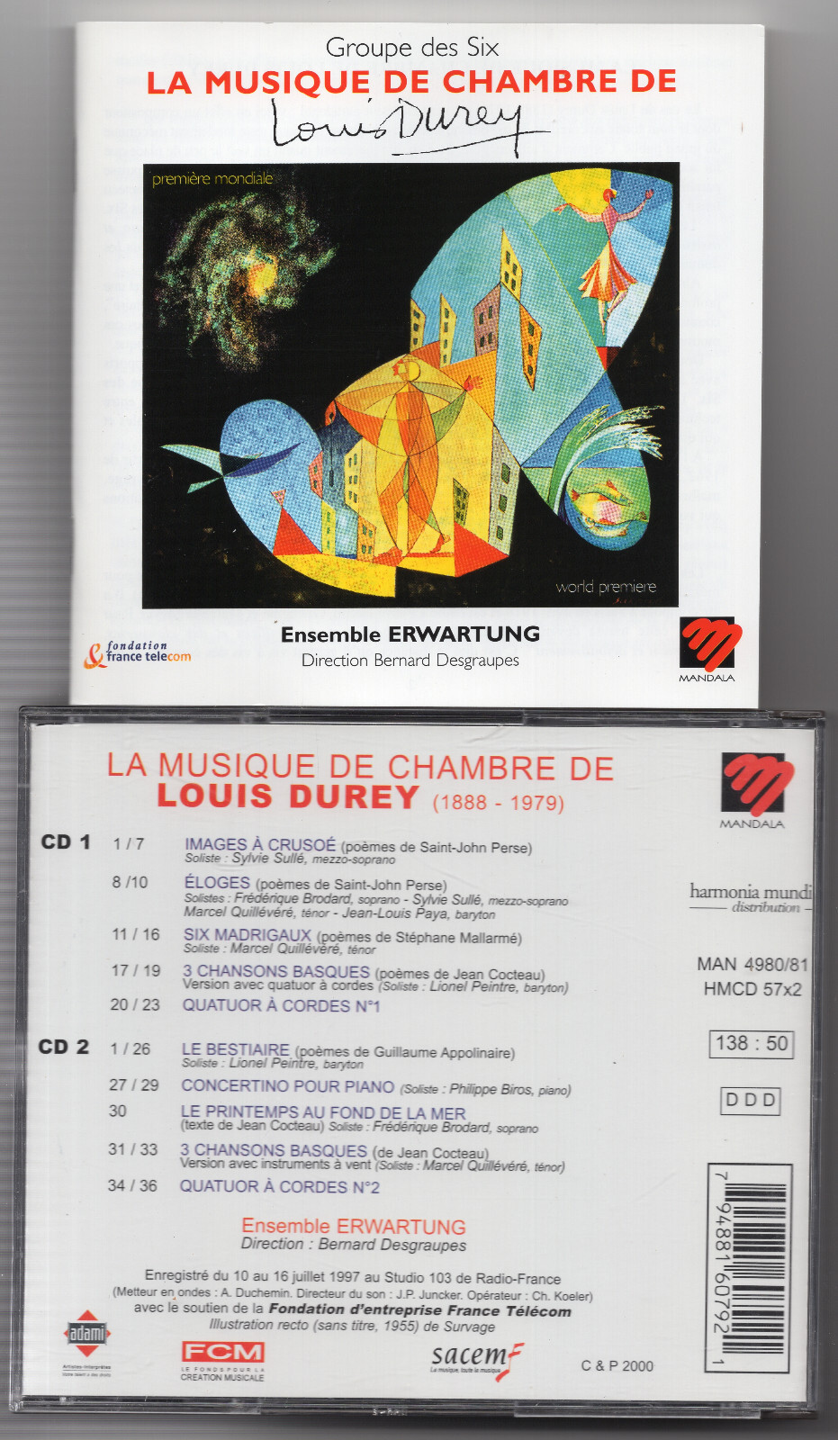 Louis Durey - Musique de Chambre: Le Bestiaire/Piano Concertino Mandala ...