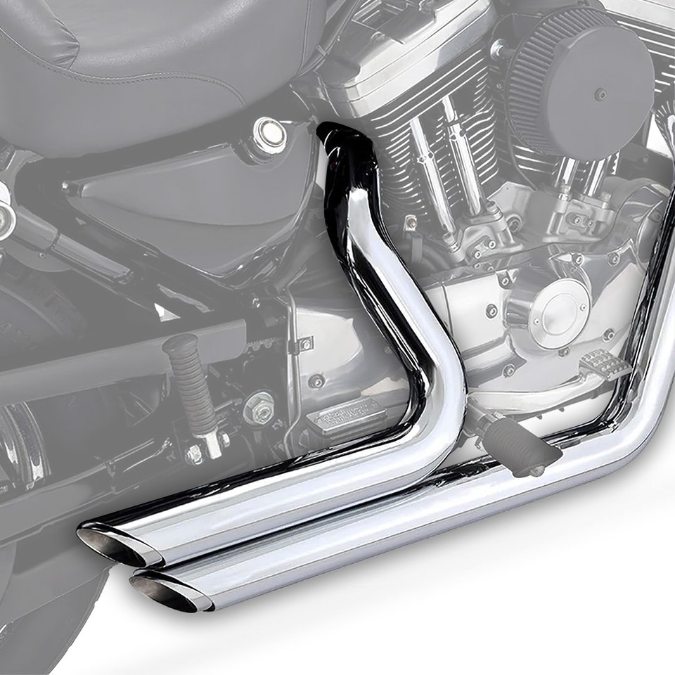 Staggered Shortshot Exhaust Pipes Fit For Harley Sportster Iron 883 ...