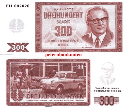 DDR 300 Mark 2020 Fantasy Note Erich Honecker New Design 615# ...