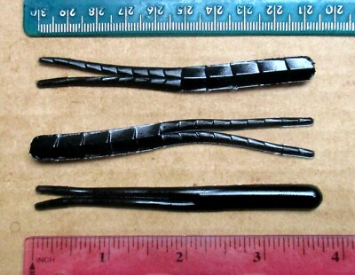 50ct BLACK 3.8" Split Tail SPINNERBAIT TRAILERS Bass Spinnerbaits Buzz ...