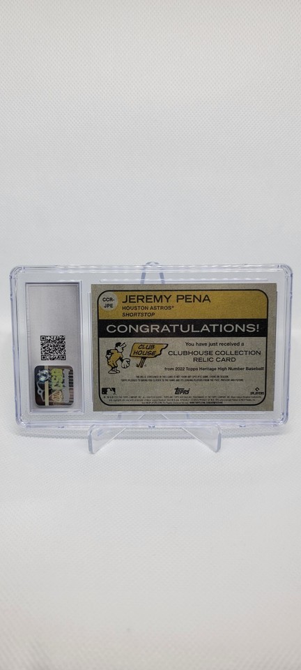 2022 Topps Heritage Jeremy Pena Clubhouse Collection Relic CSG 9 | eBay
