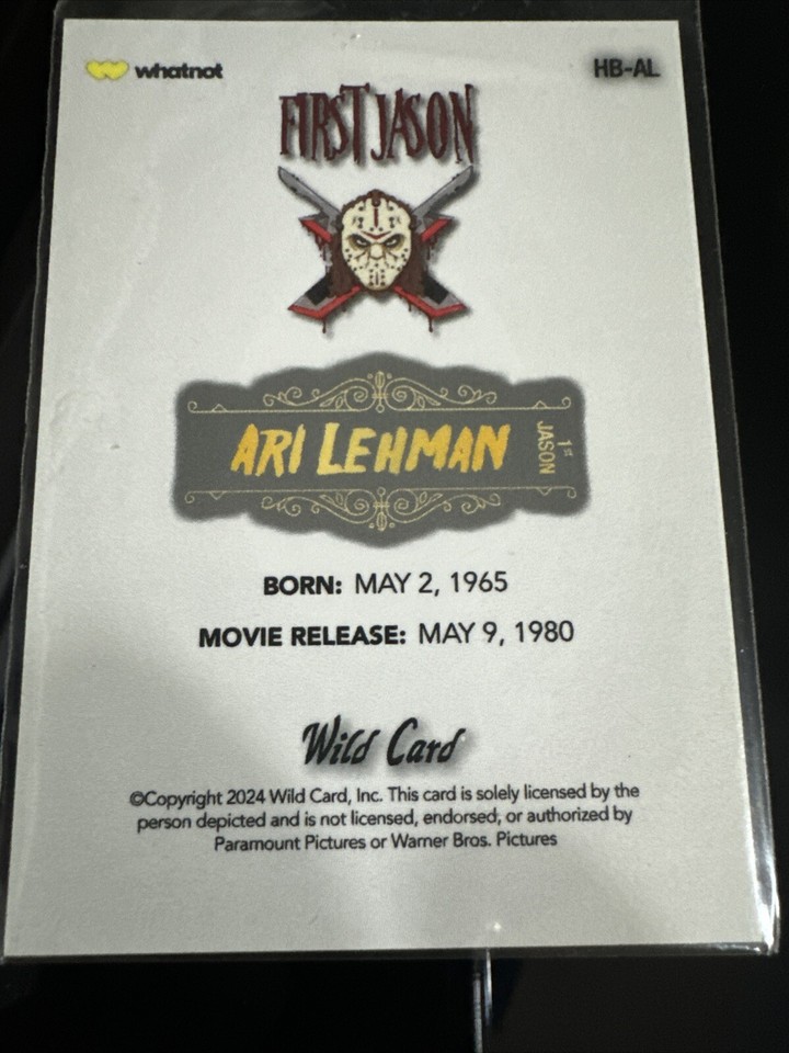 ARI LEHMAN AS 1ST JASON Mask WILD CARD MATTE HOBBY 29 /199 #HB-AL SP ...