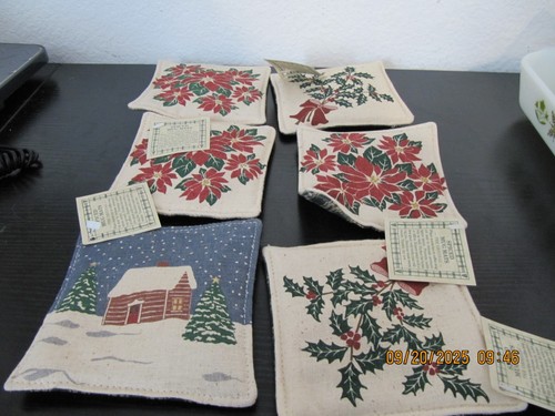 Lot of Alice's Cottage Christmas Spice Hot Pads 6 blue Background | eBay