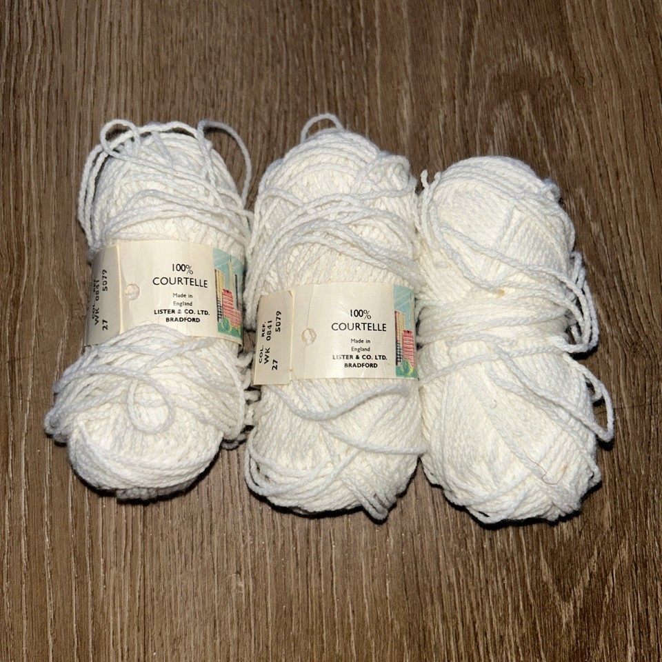 Lister BELAIR White Wool/Yarn Bundle For Double Knitting/Crochet X 2 ...