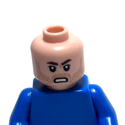 Lego - Minifigure Head - Dual Sided - Light Skin, Stubble Beard, Frown ...
