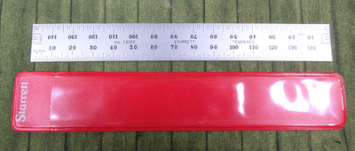 STARRETT Spring Tempered Steel Rule 150mm with Sleeve - C635E ~ U.S.A ...