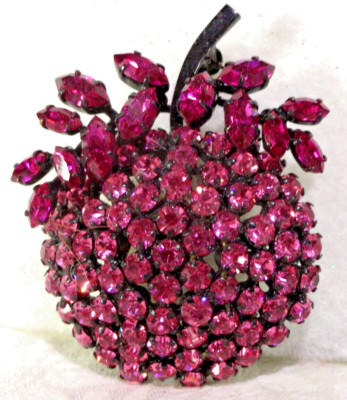 VTG GORGEOUS AUSTRIA JAPANNED FRUIT PINK/FUSCHIA RS LARGE BROOCH PIN | eBay