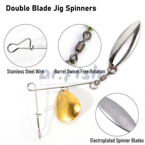 Dr.Fish 10 Pack Fishing Jig Spinnerbait Colorado Willow Spinner Blade ...