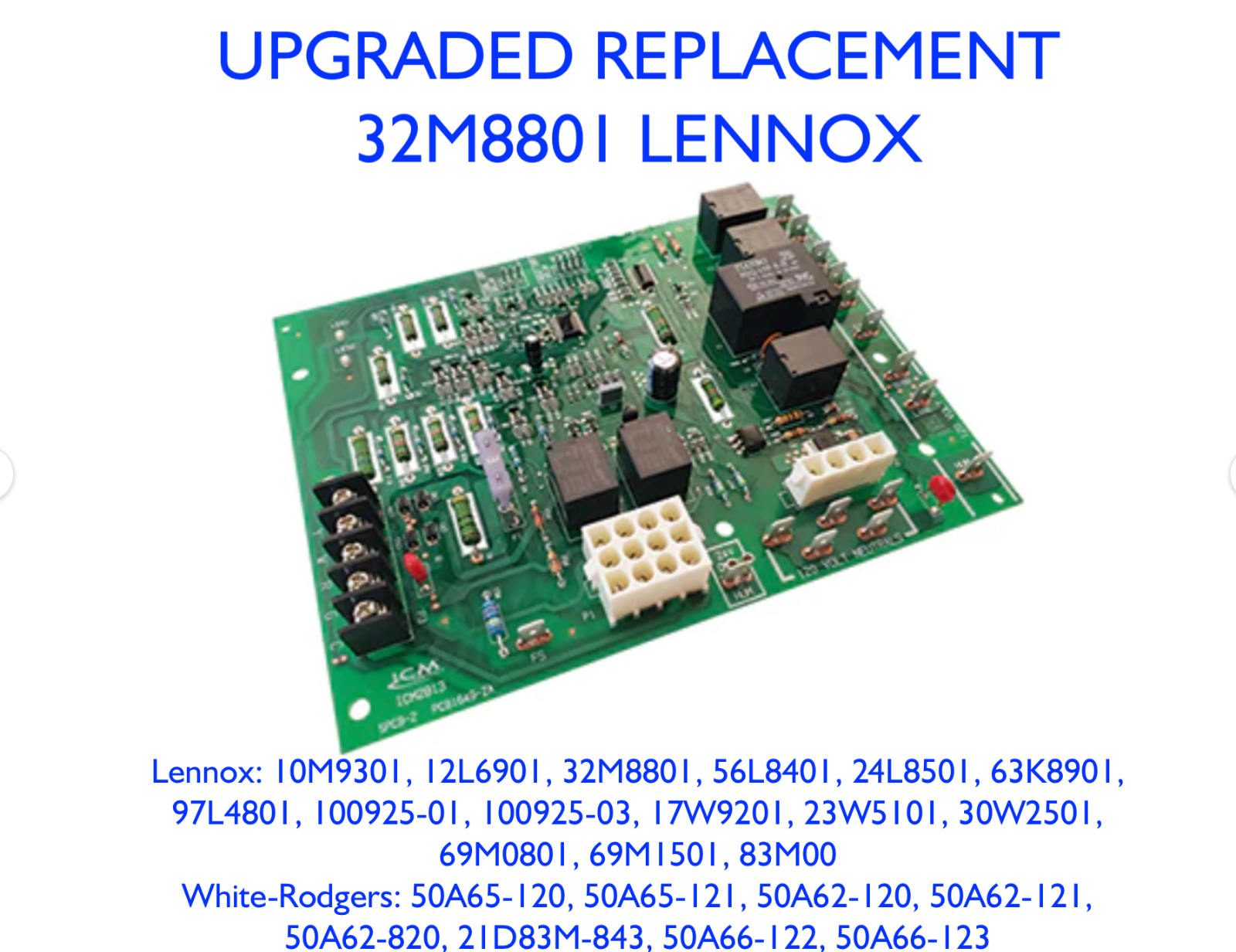 32M8801 Furnace Control Board for Lennox, etc 50a65-121 w/ Flame sensor ...