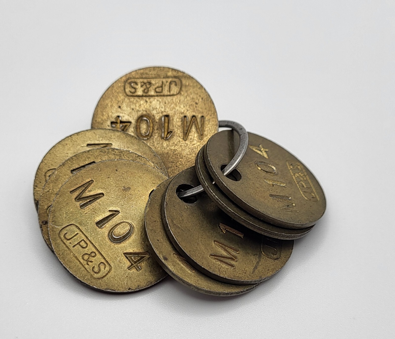 8 Vintage John Player & Sons Round Brass Tokens (?) Owned By A Past ...