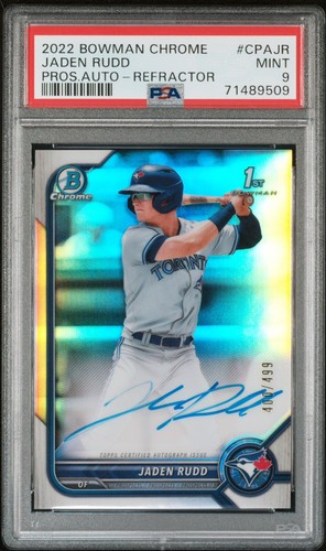 2022 Bowman Chrome - Prospect Autographs Jaden Rudd #CPA-JR Refractor ...