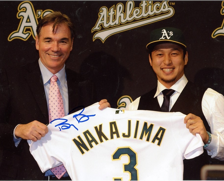 BILLY BEANE OAKLAND A'S PRESS CONFERENCE AUTOGRAPHED SIGNED 8X10 | eBay