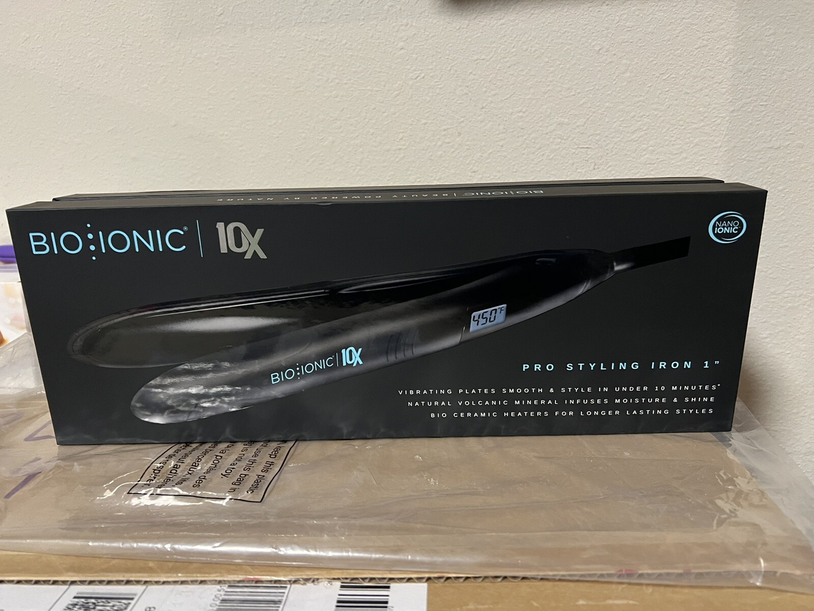 Bio Ionic 10X Pro Styling Iron 1"-Nano Ionic-with Vibrating Plates ...