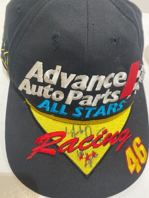 NASCAR DRIVER FRANK KIMMEL SIGNED CAP W/ BUDWISER NASCAR GLASS ...