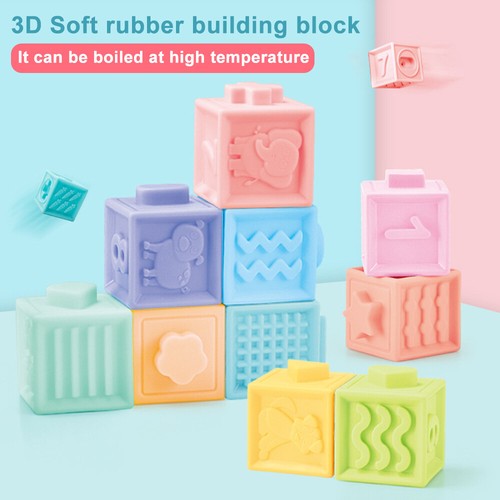 10Pcs Baby Soft Stacking Blocks Toddler Building Blocks Montessori ...