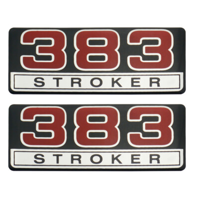 2X 383 Stroker 6.3L Engine Emblems Badges Red & Black & Chrome | eBay