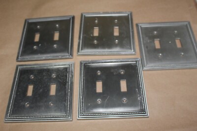 5 LHMC double light switch covers beaded edges pewter home remodel ...