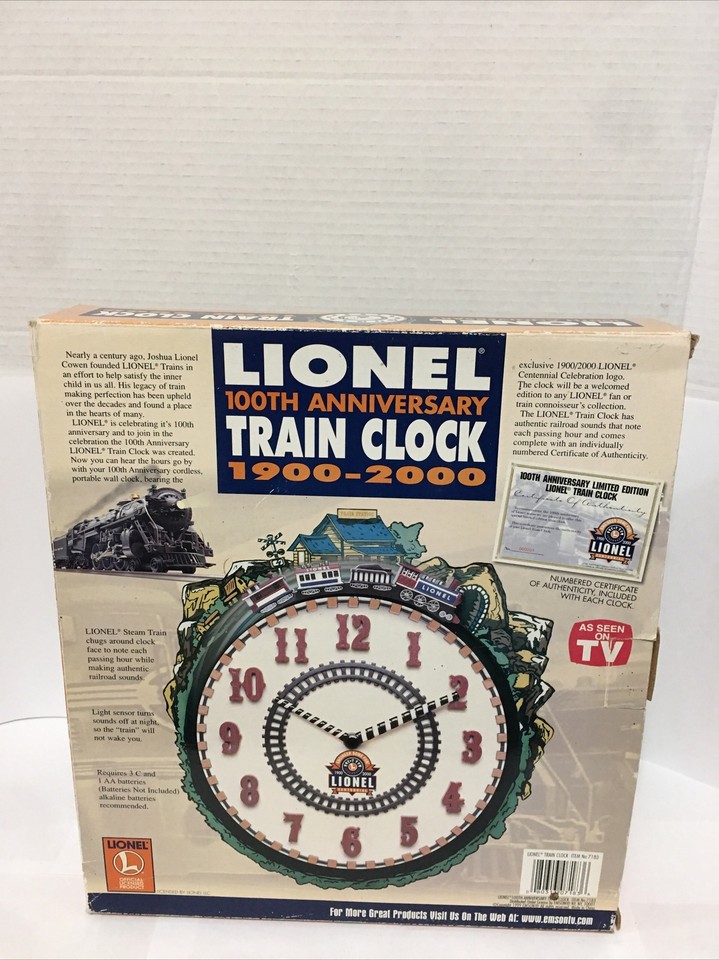 Vintage 100th Anniversary Lionel Train Wall Clocks Railroad Parts ...