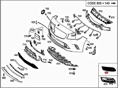 Genuine MERCEDES W176 A-CLASS W176 Cover bumper area 1768853622 | eBay
