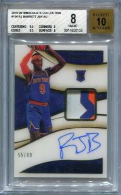 2019-20 Immaculate Collection 104 RJ Barrett Rookie Patch Auto 55/99 ...