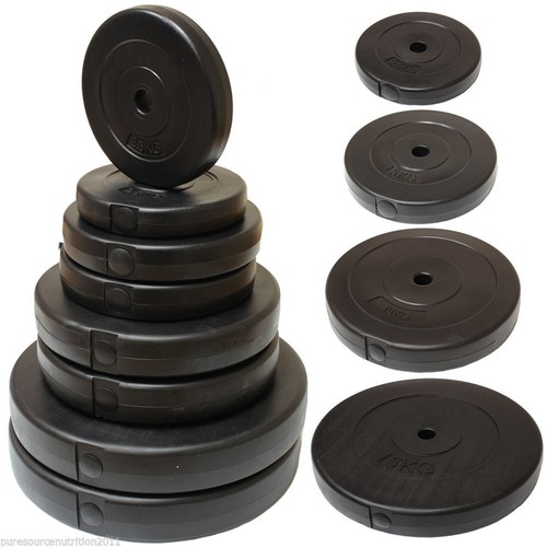 1" HOLE VINYL WEIGHT PLATES/DISCS HOME GYM TRAINING/LIFTING DUMBBELL ...