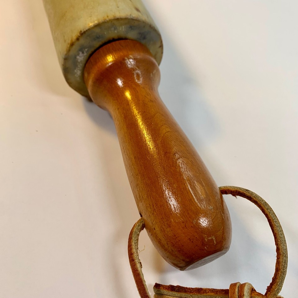 Vintage Glazed Stoneware Heavy Weight Baking Rolling Pin 20 Inches ...