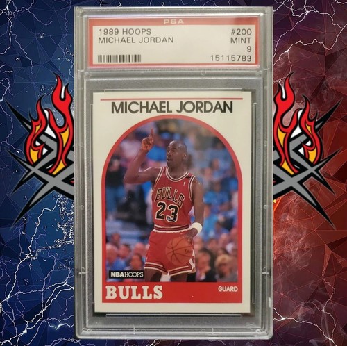 Michael Jordan 1989 NBA Hoops Rookie Card #200 (1st Hoops Card) PSA 9 ...
