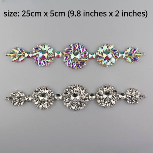Bridal Applique Diamond Trim Crystal Edging Rhinestone Craft Dress ...