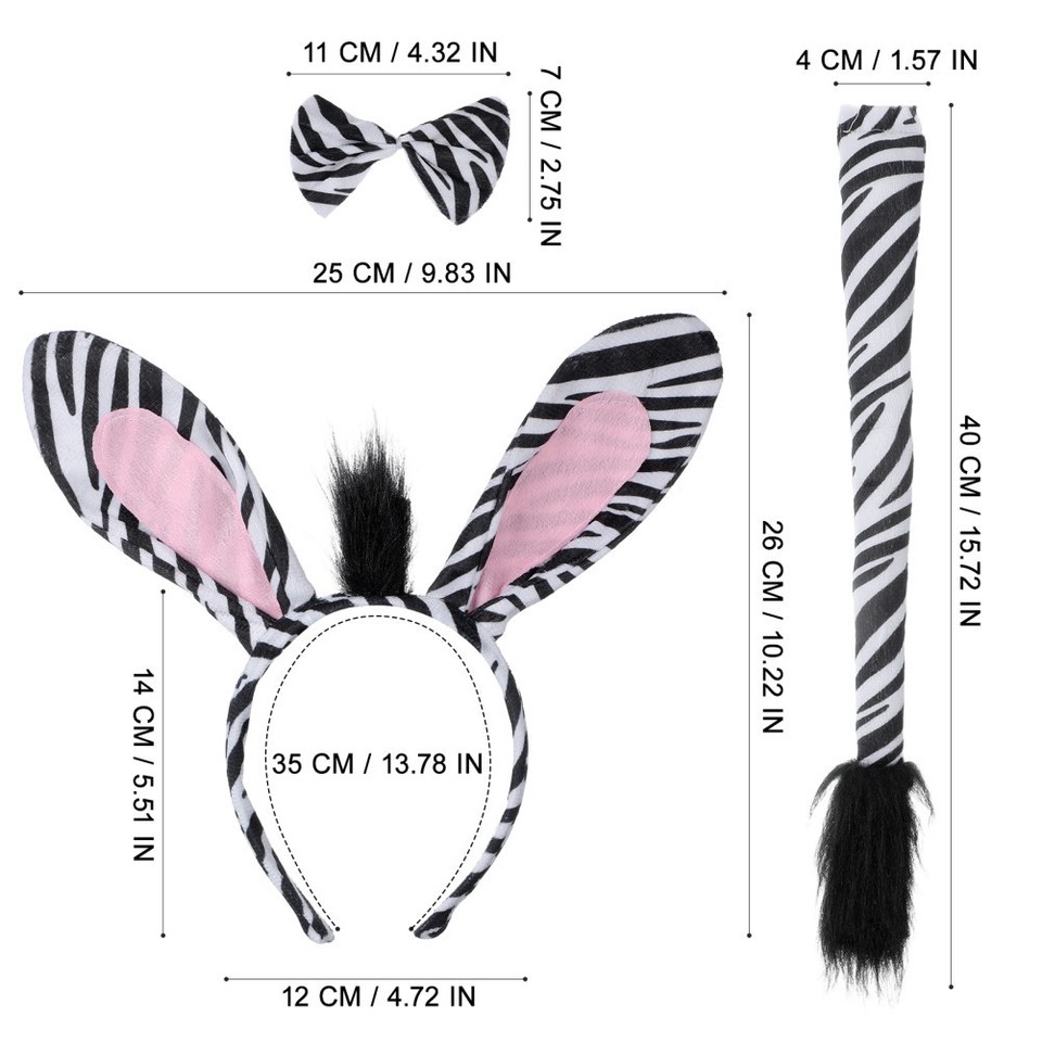 Animal Party Costume Zebra Hair Accessory Carnival Costumes Kit ...