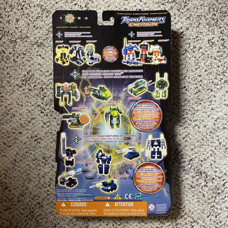 Transformers Energon Night Attack & Road Wrecker Mini-Con Team Set New ...