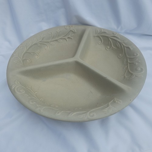 Divided Serving Dish/Platter W/ Raised Leaf Design | eBay