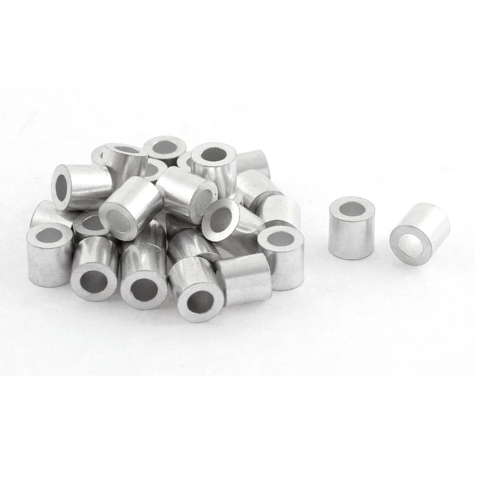 30pcs Aluminum Cable Stops Sleeves for 3mm Wire Rope Swage Clip for ...