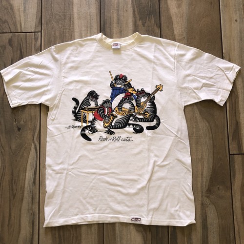 Vintage B Kliban Cats Shirt LARGE Rock N Roll Single Stitch Crazy ...