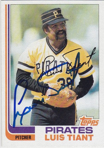 Luis Tiant Signed Autographed 1982 Topps 160 AUTO Pirates Baseball Card ...