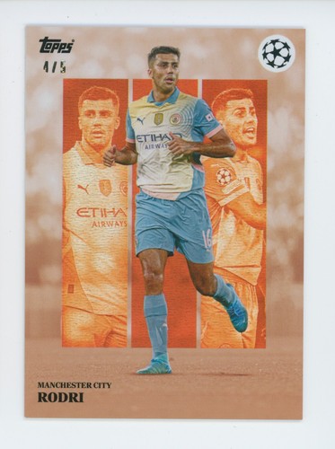 2024-25 Rodri Topps Simplicidad Orange Manchester City FC Soccer Card 4 ...