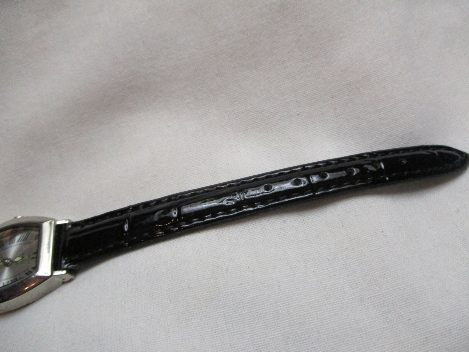 Roman Numerals Watch Silver Toned Rectangular Face Black Band | eBay