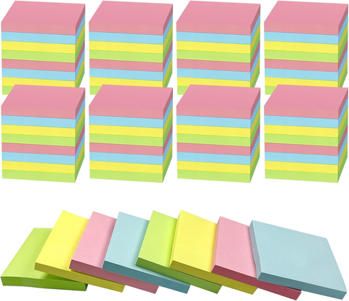 120 Pads Sticky Notes 3X3 Inch Bright Colors Self Stick Pads Bulk Small ...