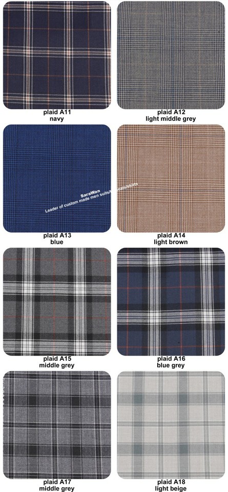 Tailor-made Men Suit Fashion Blue Gray Plaid Man Suit Custom Made Glen ...