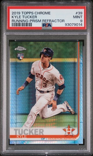 2019 TOPPS CHROME RUNNING-PRISM REFRACTOR #39 KYLE TUCKER ROOKIE RC PSA ...