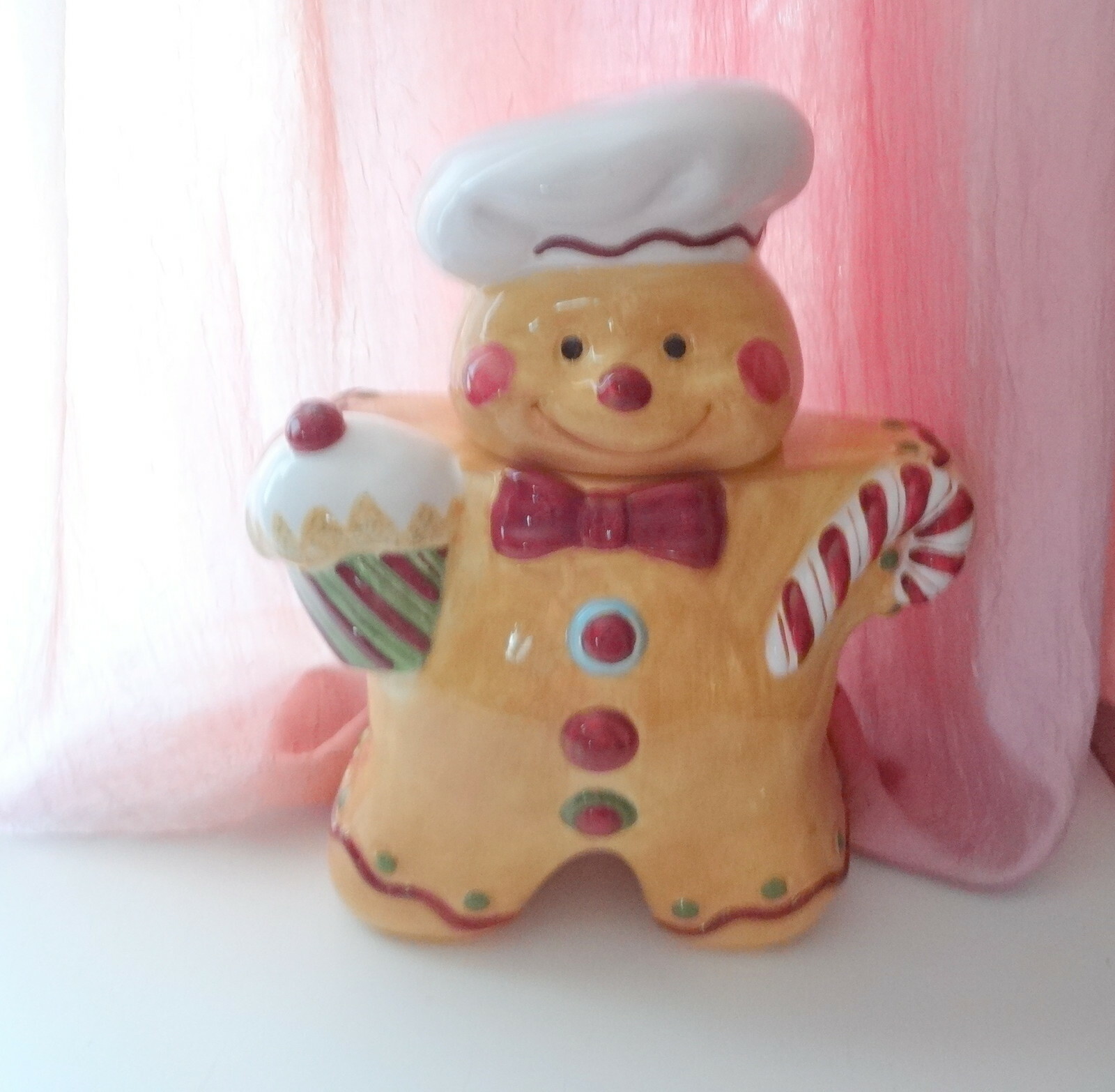 Designed Laurie Gates Gingerbread Man Xmas Cookie Jar Holiday Treats ...
