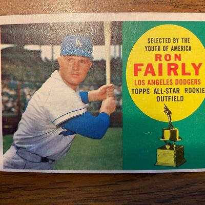 1960 Topps Baseball #321 Ron Fairly, Los Angeles Dodgers, All Star ...