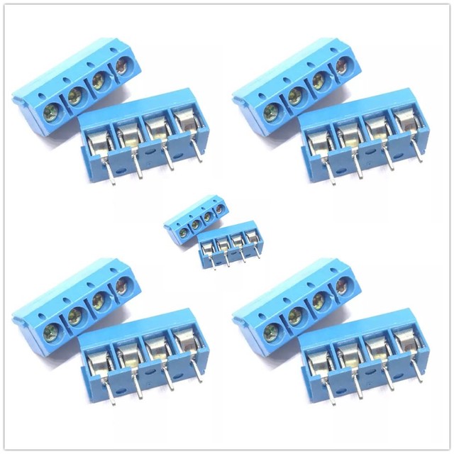 10pcs 4 Way 4p PCB Mount Screw Terminal Block Connector 5.08mm Pitch ...