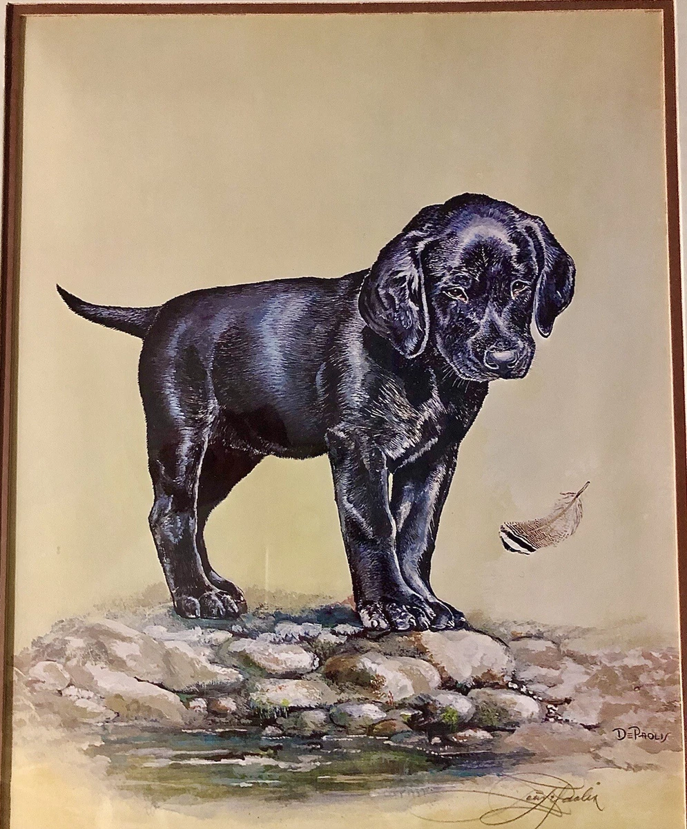 Black Lab Puppy Painting