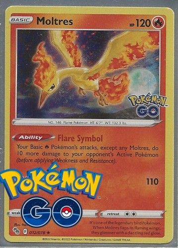 Pokemon GO: Moltres 012/078 - Legendary Holo Card - Stamped ~ NM/M | eBay